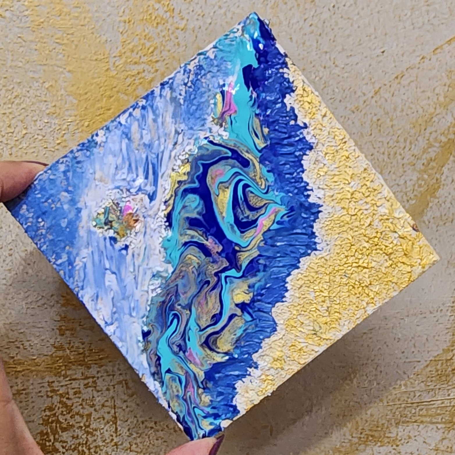 Universe Within using Flow art + Gold Acrylic - Tracy Immanuel Art